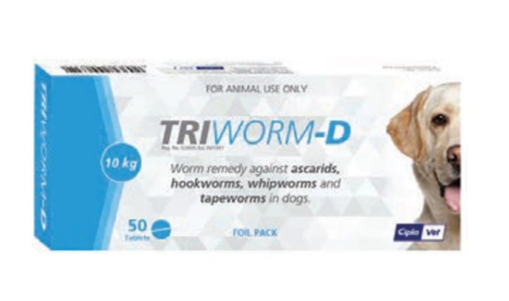Triworm - D tablets dogs 10kg x (50 tab bottle) / per Tablet - PetPassion Animal Care Veterinary ...